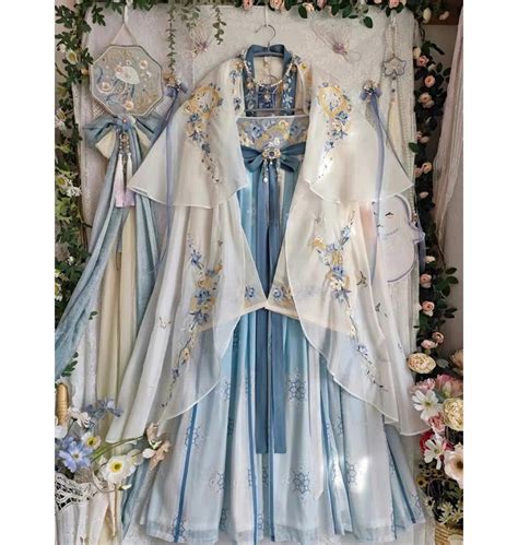 한푸 여성용 고대 중국 전통 드레스 요정 코스프레 의상 여름 댄스 파티 복장 티몬