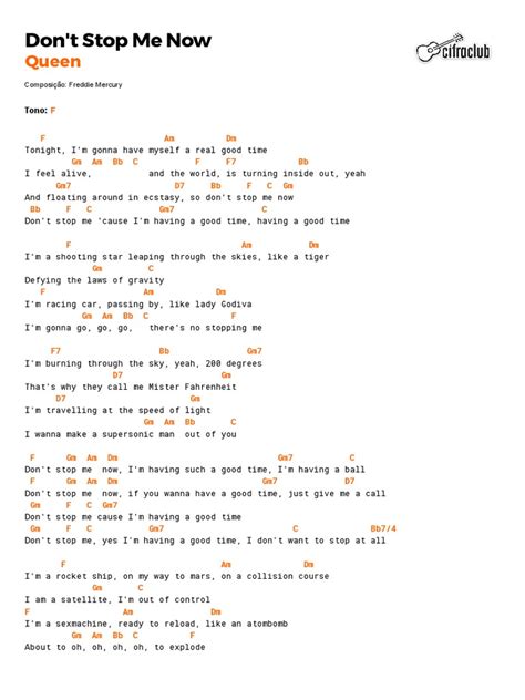 Dont Stop Me Now Chords And Lyrics Pdf Fahrenheit Quantity