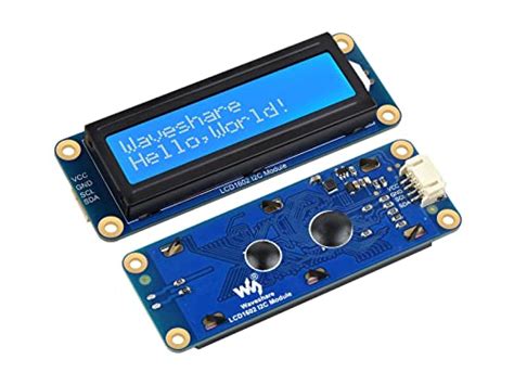 Waveshare 1602 Lcd I2c Display Module White Color With Blue Background