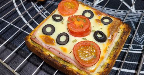 초간단 간식 바질토마토올리브피자 만들기