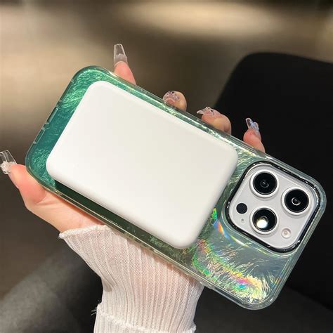For Iphone 13 Pro Max Plating Gradient Glacier Texture Magsafe Phone