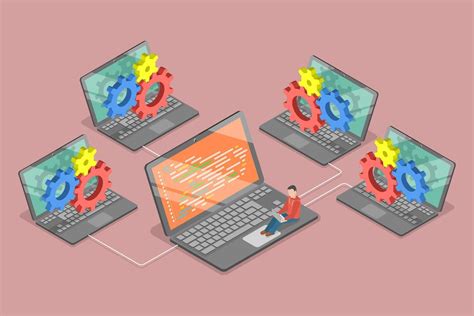 3d Isometric Flat Conceptual Illustration Of Centralized Database System Cloud Computing