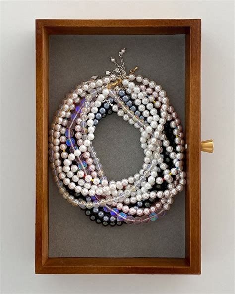 인디쥬 스와로브스키진주 핵진주 목걸이 4mm 6mm 8mm 블루 핑크 오로라 위시버킷