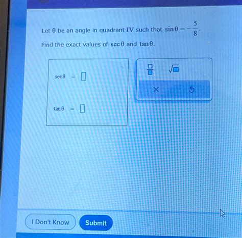 Solved Let θ be an angle in quadrant IV such that Chegg