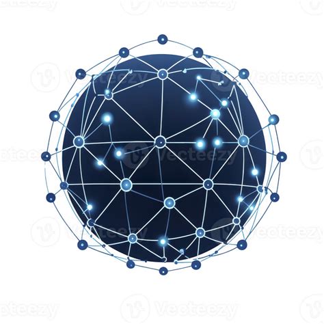 Glowing Blue Sphere With Interconnected Nodes And Lines Represents Global Network Or Digital