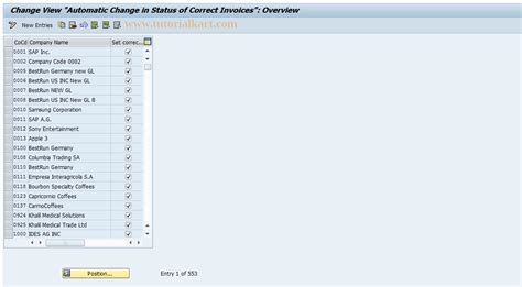 OMRV SAP Tcode Invoice Status Change