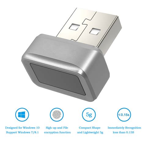 USB Fingerprint Key Reader FIDO U F Biometric Mini Security Key Dongle Windows Hello Anti Spoof