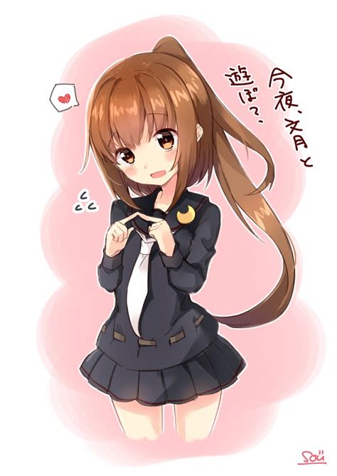 Safebooru 1girl Artist Name Blush Brown Eyes Brown Hair Eyebrows
