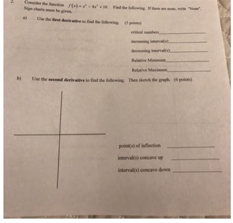 solved consider the function f x x 4 4x 3 10 find