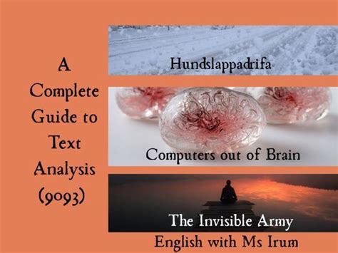 A Complete Guide To Text Analysis 9093 As English Teaching Resources