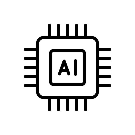 Ai Chip Icon In Line Style Design Isolated On White Background Editable Stroke 14433293 Vector