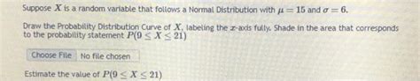 Solved Suppose X Is A Random Variable That Follows A Normal