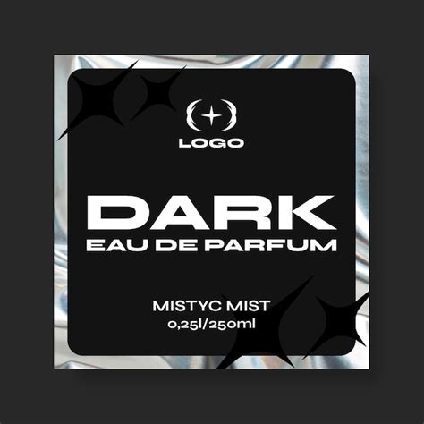 우아한 향수 라벨 템플릿 디자인 무료 벡터