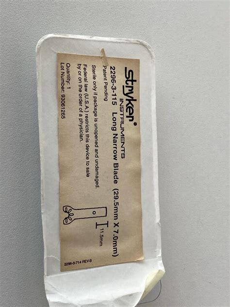 New Stryker Long Narrow Blade 2296 3 115 G2 Long Narrow Blade