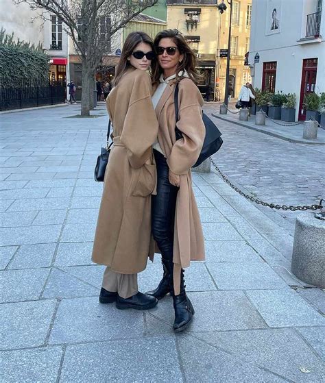 Cindy Crawford And Daughter Kaia Gerber Twin During Paris Fashion Week