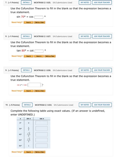 Solved 7 [ 1 Points] Details Mcktrig8 2 1 025 0 6
