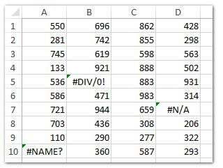 Quickly Select Cells With Error Values In Excel
