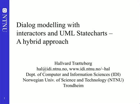 Ppt Dialog Modelling With Interactors And Uml Statecharts A Hybrid