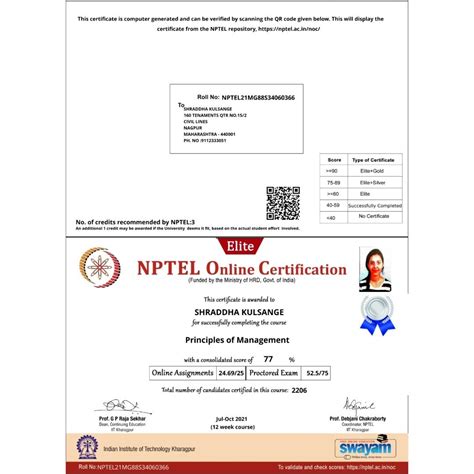 Shraddha Kulsange On Linkedin Principlesofmanagement Swayam Nptel Certification