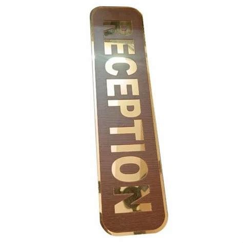 Wall Mounted Brown And Golden Reception Sign Boards For Office In Jabalpur