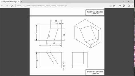 Basics Tutorial Solidworks Exercises For Beginners Excercise 49 Drawing Sheet Solidworks Basic