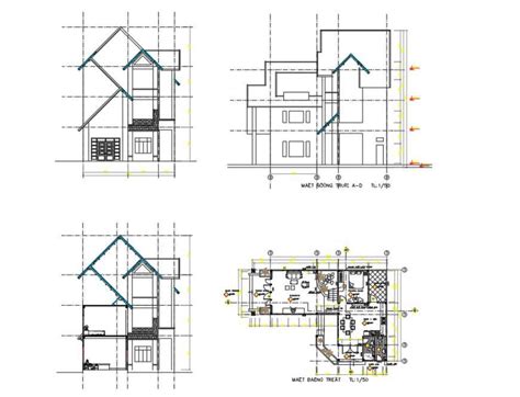 A Housing Plan And Elevation Autocad File Cadbull