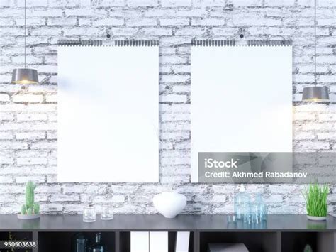 달력 이랑 인테리어 3d 렌더링 일러스트 레이 션 돌 스튜디오 스타일 템플릿 도시 벽을 0명에 대한 스톡 사진 및 기타 이미지