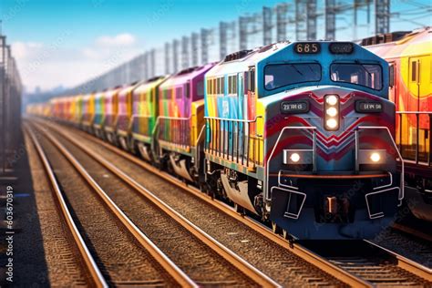 a composite image of multiple trains passing each other on parallel