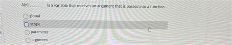 Solved Alr Is A Variable That Receives An Argument That Is