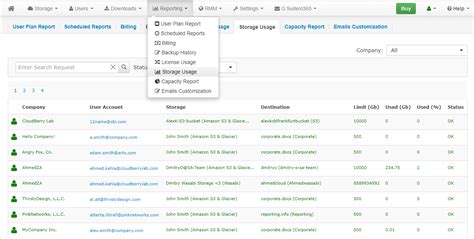 Storage Usage And Capacity Report
