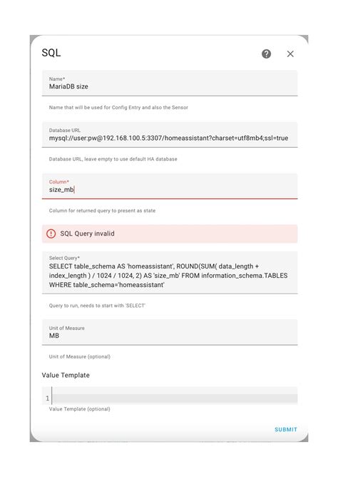 Sensor Mariadb Size Not Working Configuration Home Assistant Community