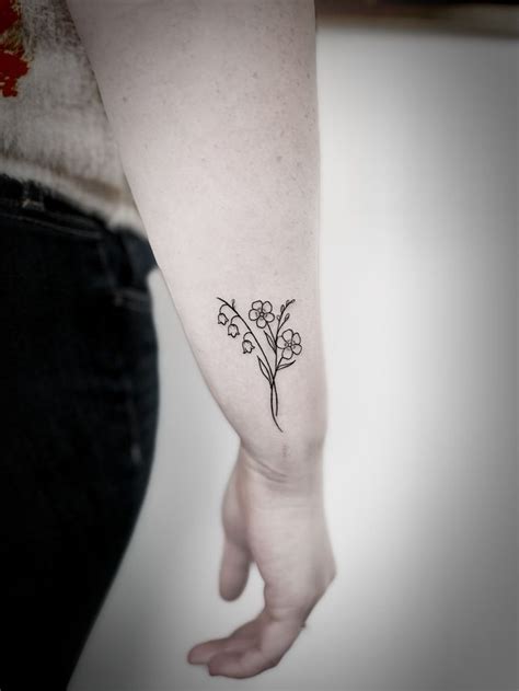 Lily Of The Valley And Forget Me Not Floral Tattoo Forget Me Not