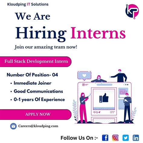 four fullstackdeveloper internship techcareers joinourteam hiring kloudping it solutions