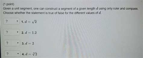 solved 1 point given a unit segment one can construct a