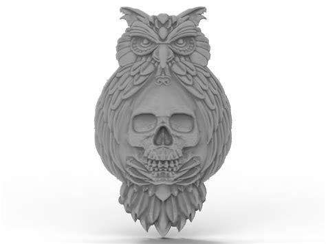 📁 3d Model Stl File For Cnc Router Laser And 3d Printer Skull And Owl