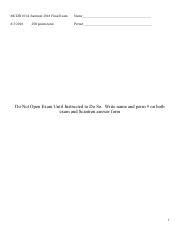 MCDB 101A M18 Final Pdf MCDB 101A Summer 2018 Final Exam Name 8 3 2018 Perm 200 Points Total