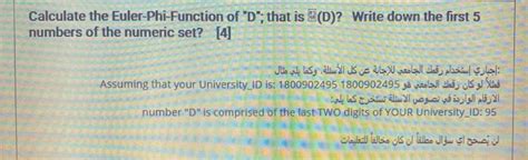 solved calculate the euler phi function of d that is d