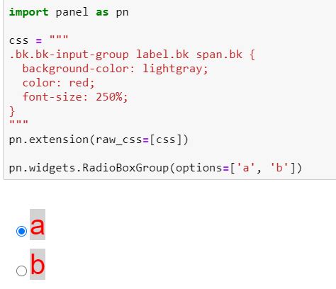 How Do I Use CSS To Modify Panel Widgets Style Like Fontsize And Color Panel HoloViz Discourse