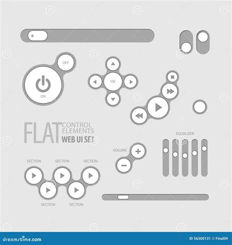 flat web ui elements design gray stock vector illustration of power