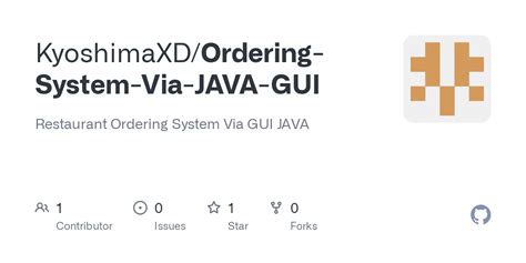 Github Kyoshimaxdordering System Via Java Gui Restaurant Ordering