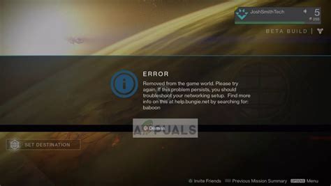 Fix Destiny Error Code Baboon