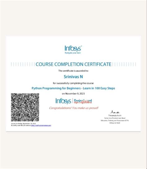 Srinivas N On Linkedin Pythonprogramming Infosysspringboard Python