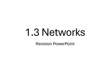 Ocr Gcse Computer Science 13 Networks Revision Teaching Resources
