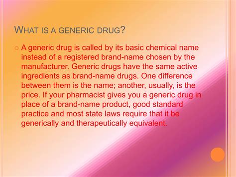 Generic Drugs Pptx