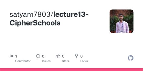Github Satyam7803lecture13 Cipherschools