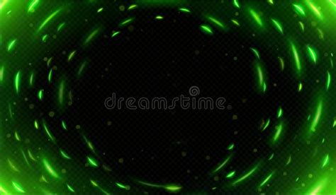 Light Effect Of Neon Glow And Green Sparkles Motion Stock Illustration