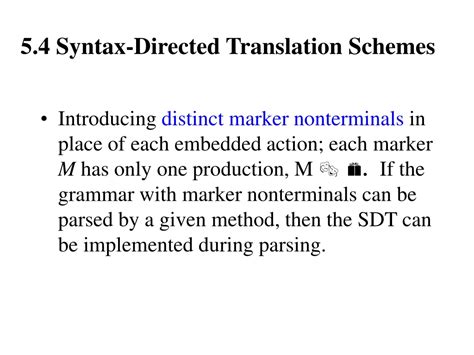 Ppt 54 Syntax Directed Translation Schemes Powerpoint Presentation Free Download Id9431639