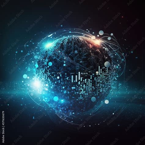 Global Background With Connecting Lines Around The Earth Globe Futuristic Technology Theme