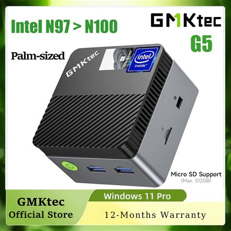 GMKtec Official Store NucBox G5 Mini PC Intel Processor Max 3 6GHz N97 12GB LPDDR5 Windows 11