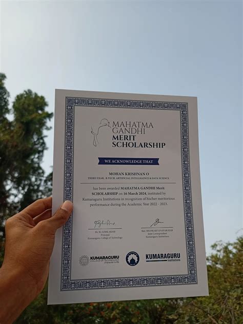 Mohan Krishnan O On Linkedin Scholarship Gratitude